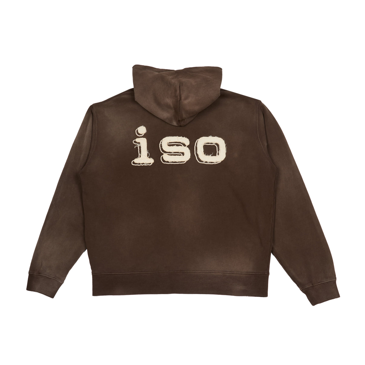 iso Frayed Logo Zip Hoodie (Brown) – iso|supremacy